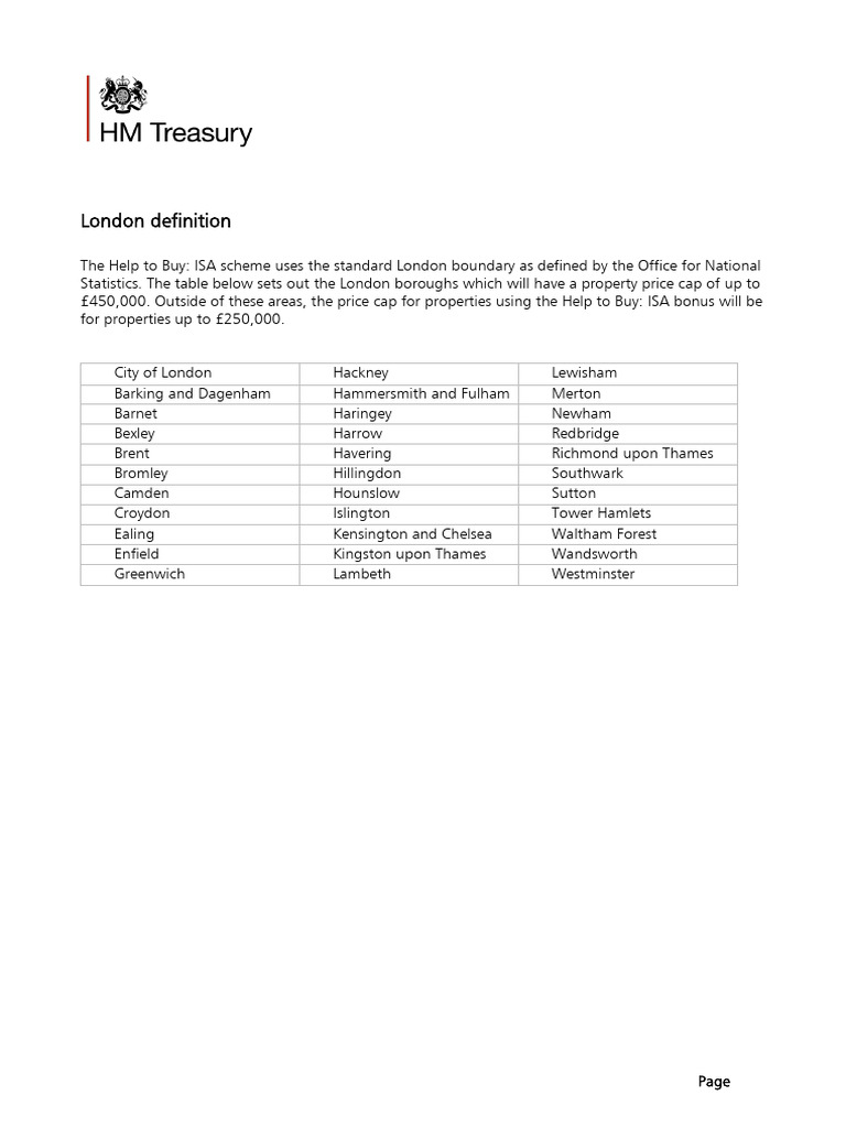 Help To Buy ISA London Definition | PDF