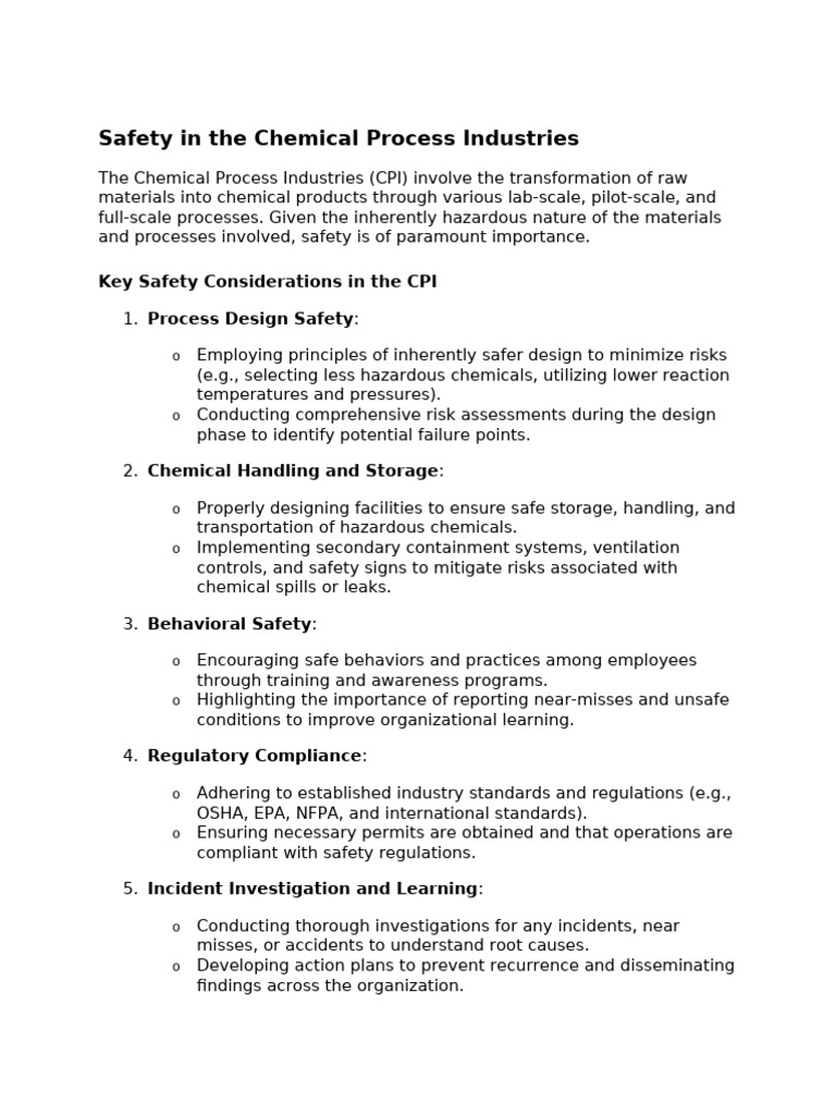 Safety Practices in Chemical Industries | PDF | Safety | Dangerous Goods
