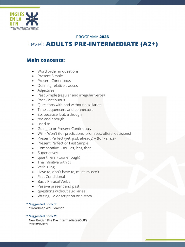 Nivel 3 - Pre-Intermediate A2+ | PDF