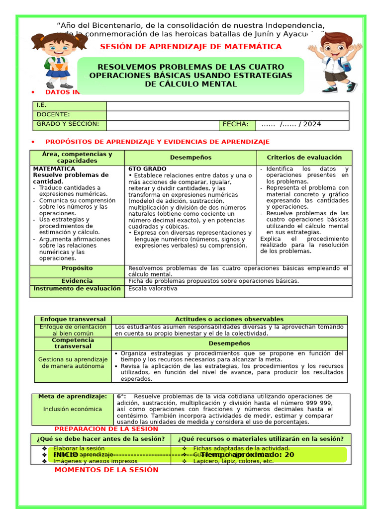 Ses-Mierc-Mat-Resolvemos Problemas de Las Cuatro Operaciones Básicas ...