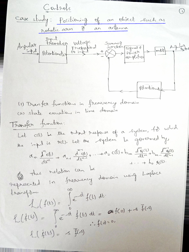 ME2012 Sensors&Controls 8 Transfer Functions Notes | PDF