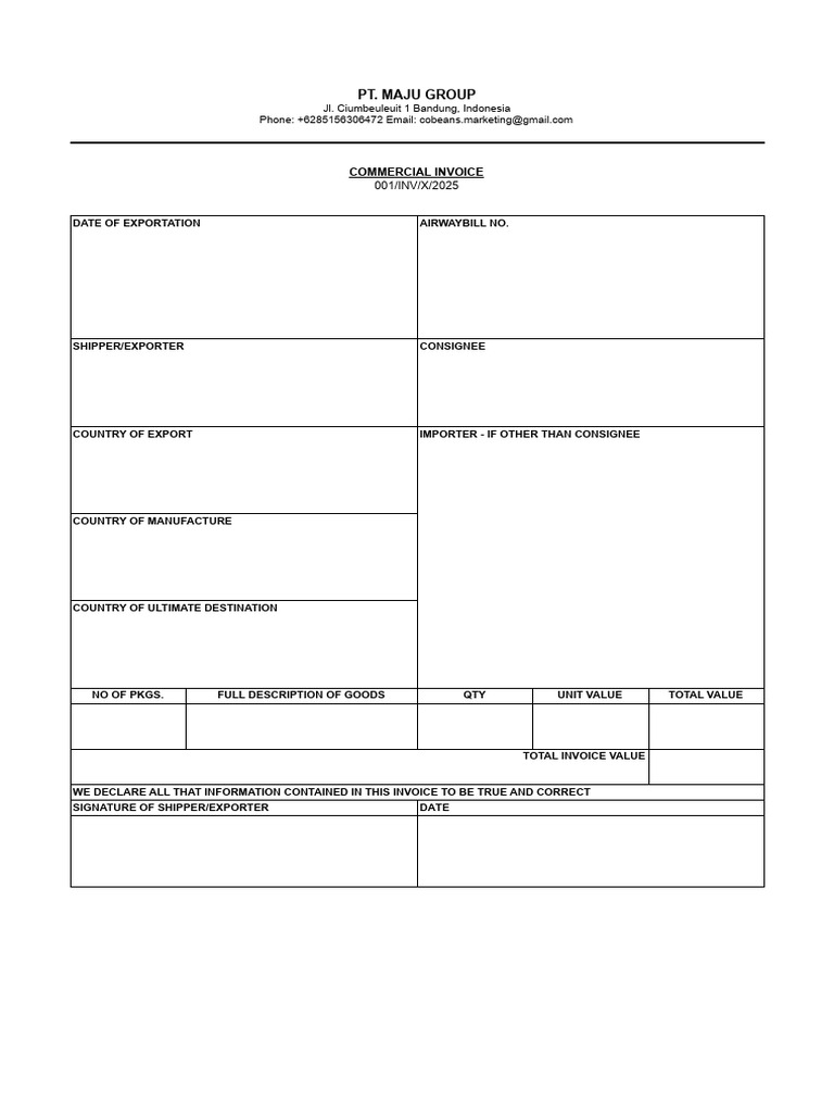 Commercial Invoice | PDF