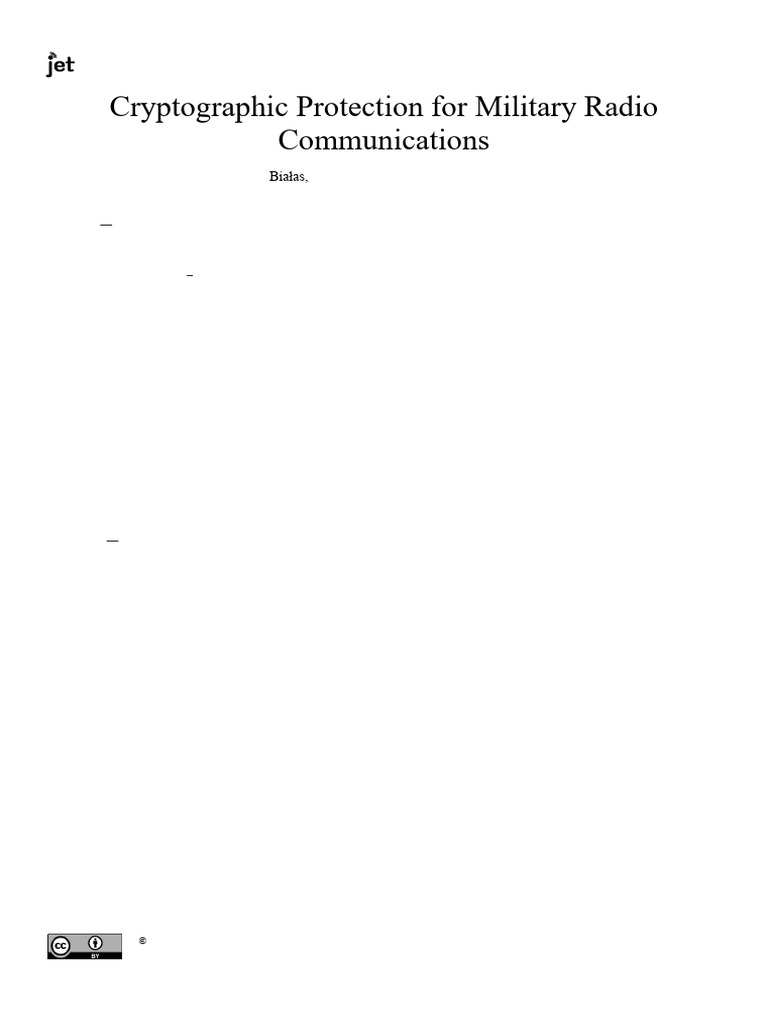 Cryptographic Security in Military Radio Communications | PDF | Key (Cryptography) | Cryptography