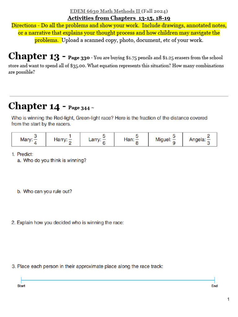 Activities From Chapters 13-15, 18-19 | PDF
