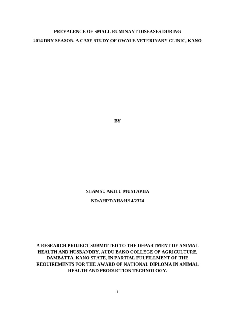 Prevalence of Small Ruminant Diseases During 222 | PDF | Sheep