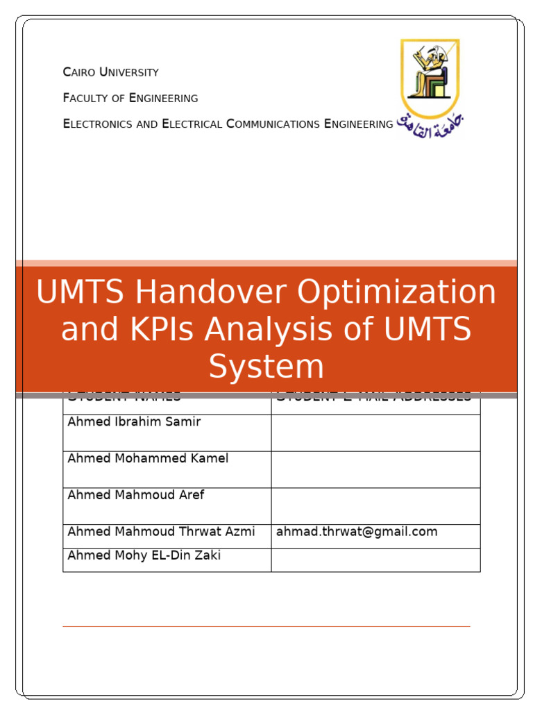 66-UMTS Handover Optimization and KPIs Analysis of UMTS System | PDF ...