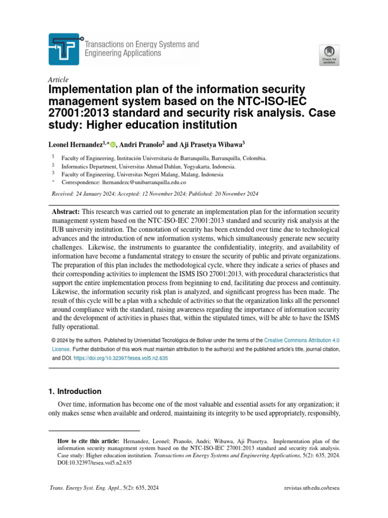 Implementation Plan of The Information Security Ma | PDF | Information ...