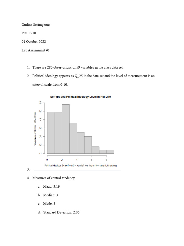 Poli 210 Lab Assignment #1 | PDF
