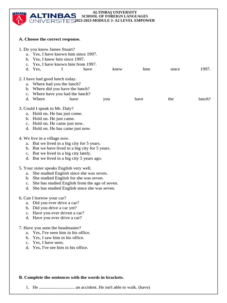 A2-Empower-Present Perfect-Past Simple | PDF | Language Mechanics | Syntax