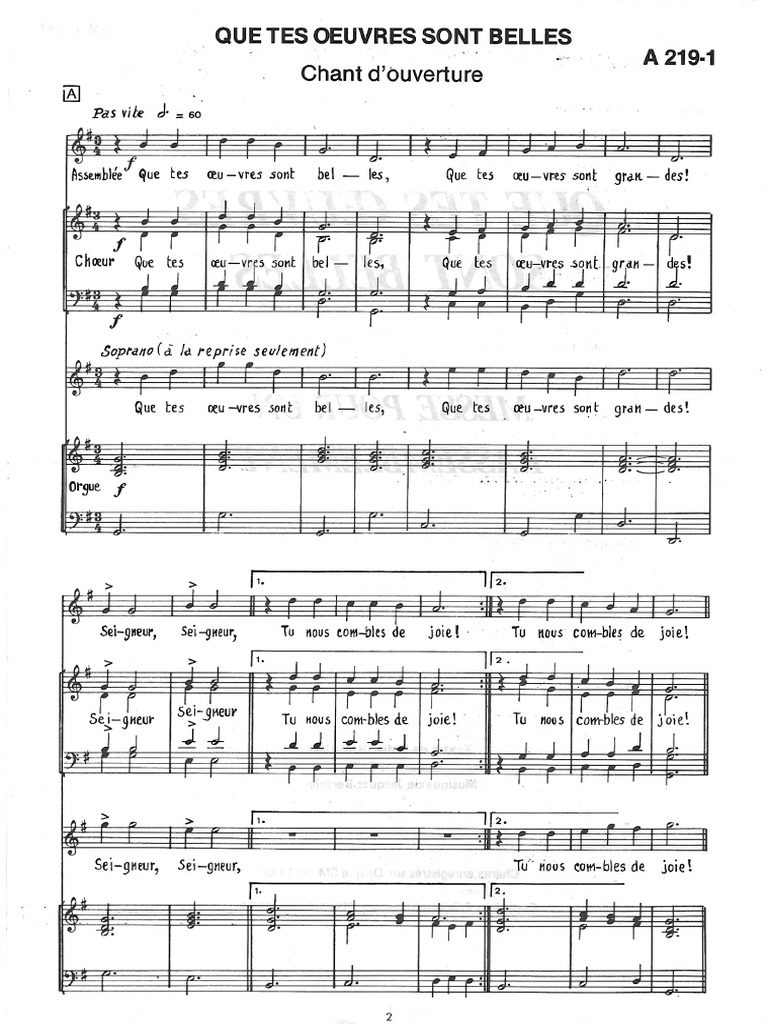 Que Tes Œuvres Sont Belles | PDF