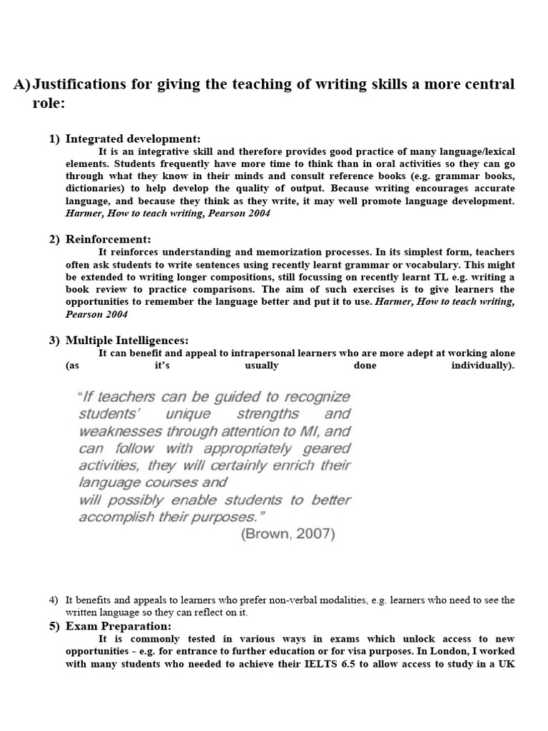 Importance of Teaching Writing Skills | PDF | Learning | Second Language