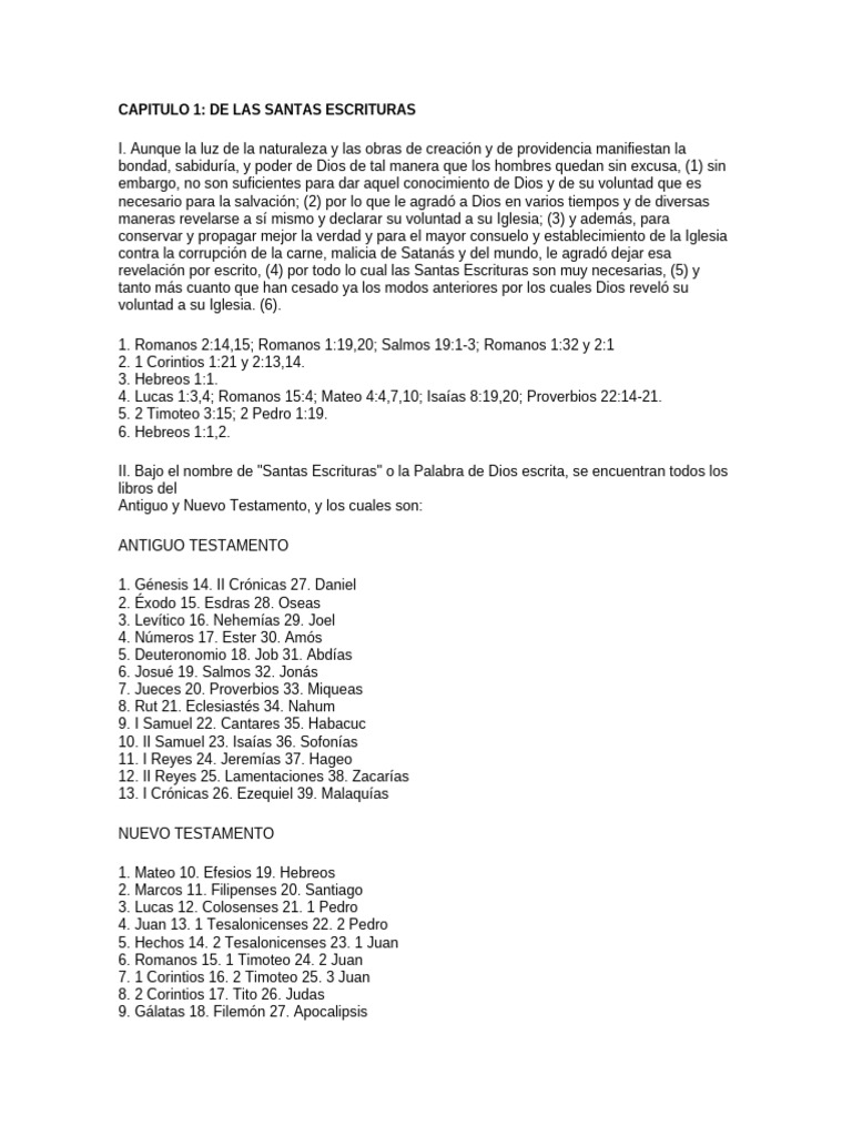 Confesion de Fe de Westminster Cap 1-10 | PDF | Biblia | Cristo (título)