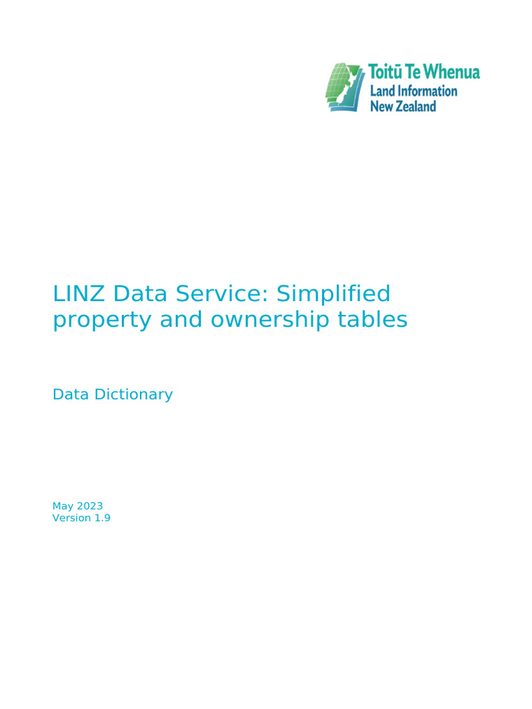 Property and Ownership Simplified Tables Data Dictionary | PDF | Surveying