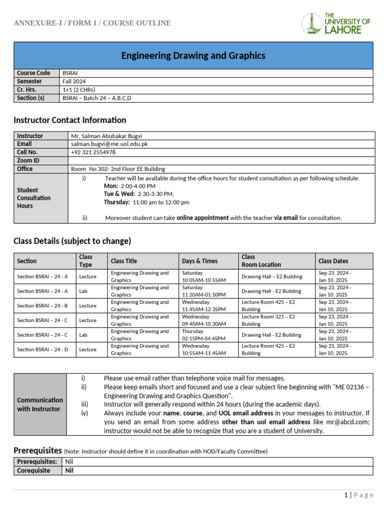 BSRAI Engineering Drawing Graphics-Annexure-I-V1 (Form 1) | PDF | Academic Dishonesty | Drawing