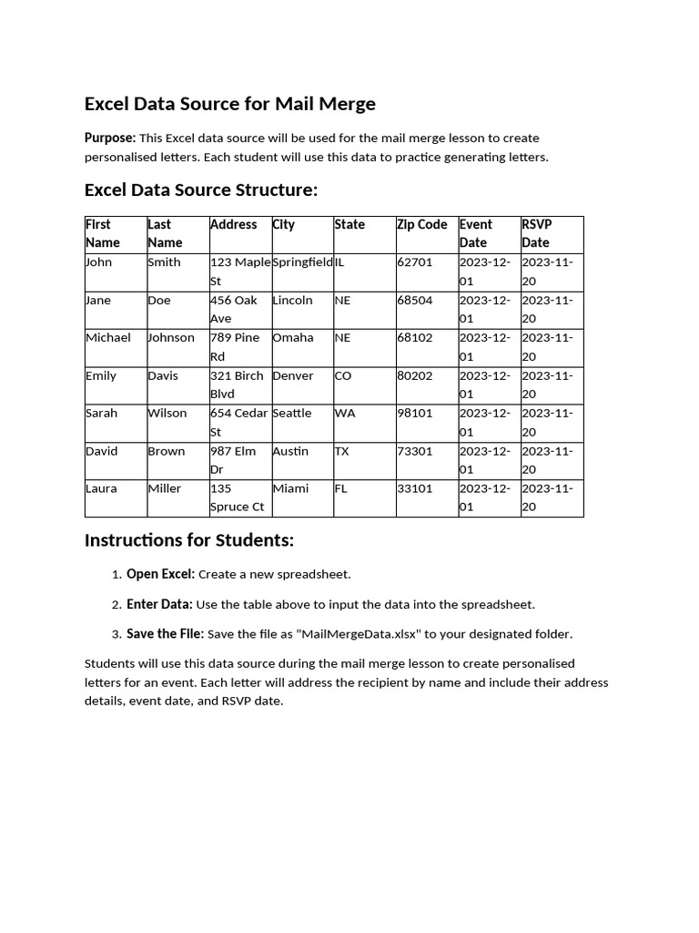 For Excel Data Source | PDF