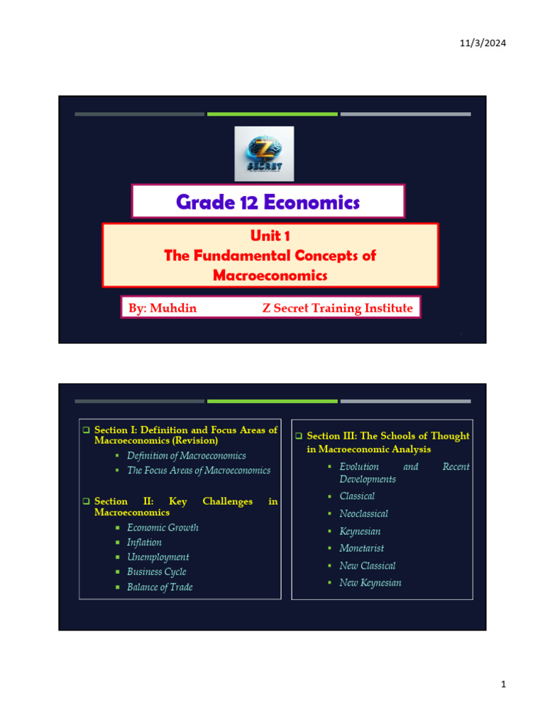 Macroeconomics Fundamentals for Grade 12 | PDF | Macroeconomics | Economics