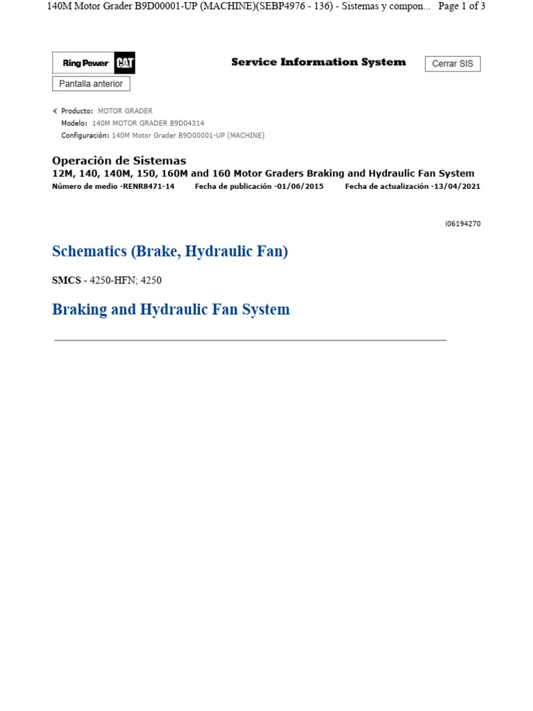 Schematics (Brake, Hydraulic Fan) | PDF