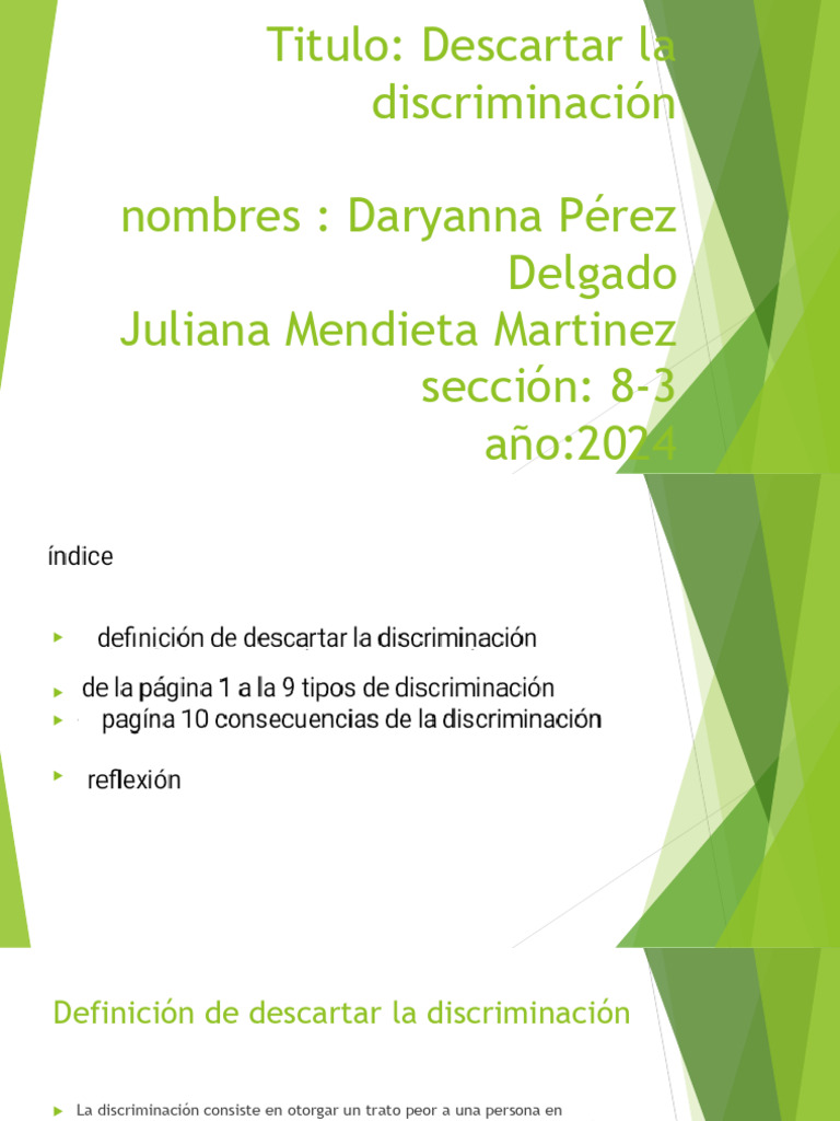 Presentación | PDF | Discriminación | Psicología Social