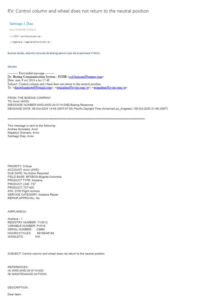 Boeing 737-400 Control Issue Fix | PDF | Aileron | Aircraft