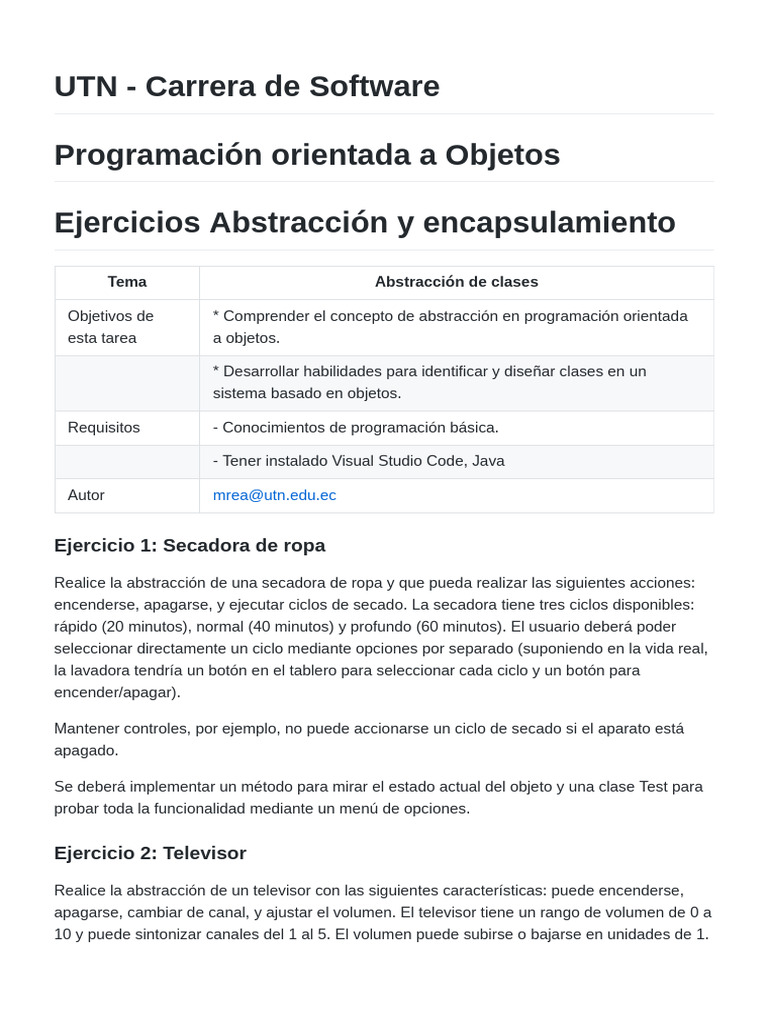 Ejercicios de Abstracción en POO | PDF | café | Programación de computadoras
