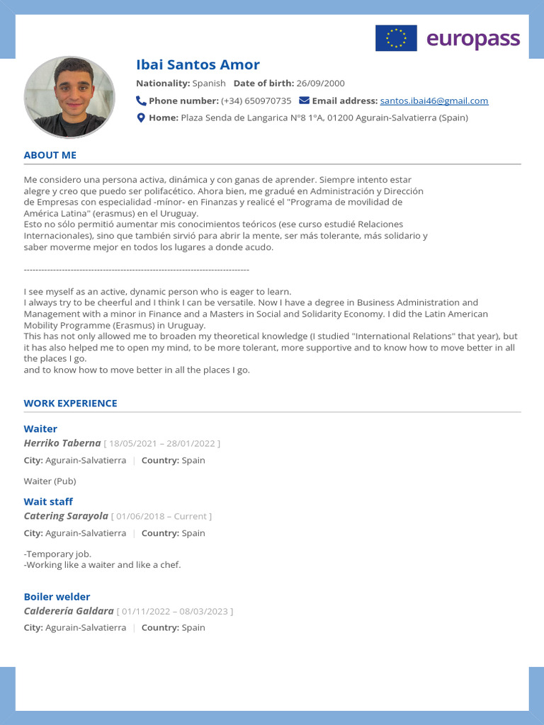 Ibai CV Europass | PDF | Human Communication | Linguistics