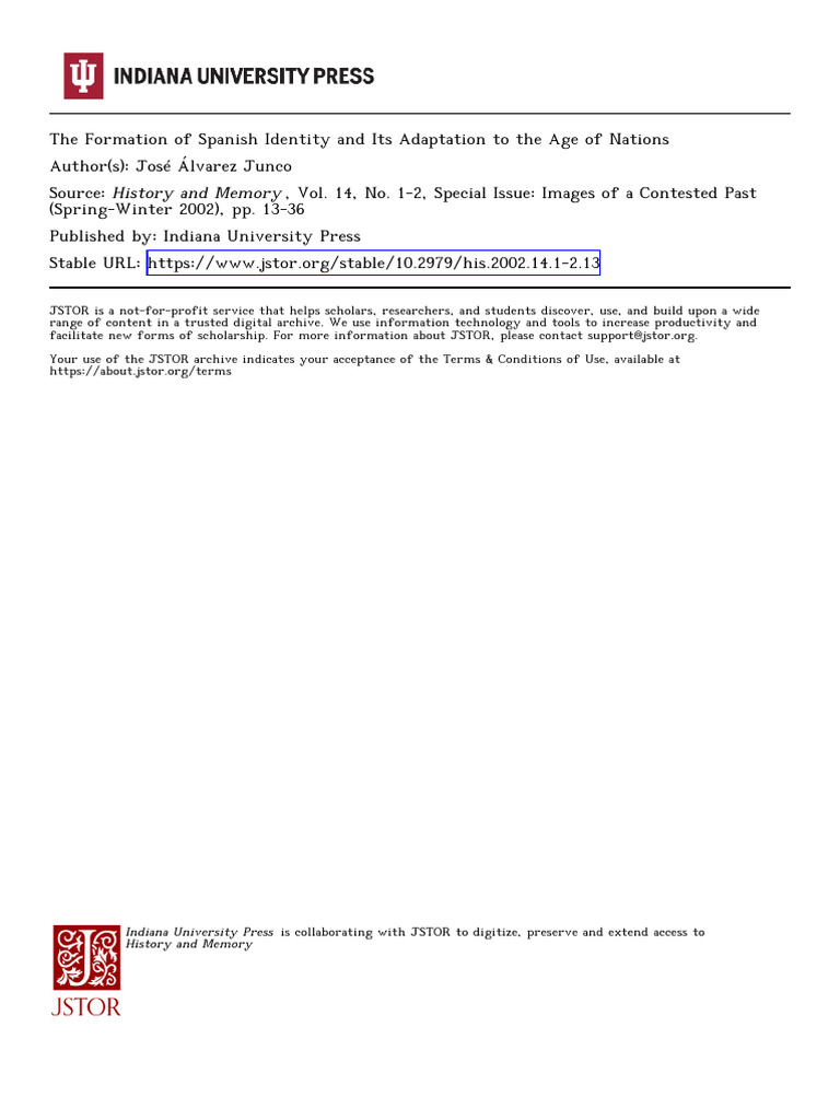 Spanish Identity and Nationhood Evolution | PDF | Spain | Nationalism