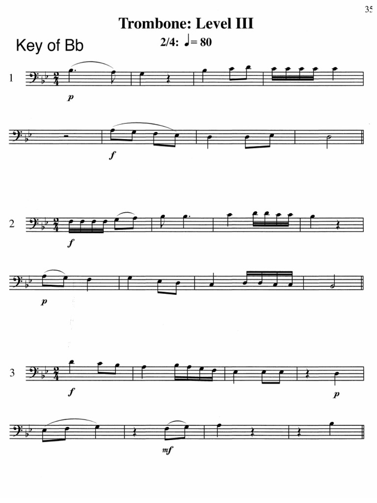 Sight Reading Trombone Level 3 | PDF