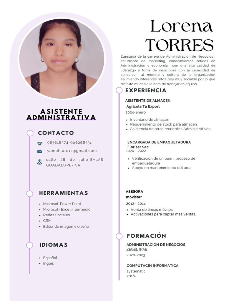 Currículum Vitae CV Lorena Torres | PDF