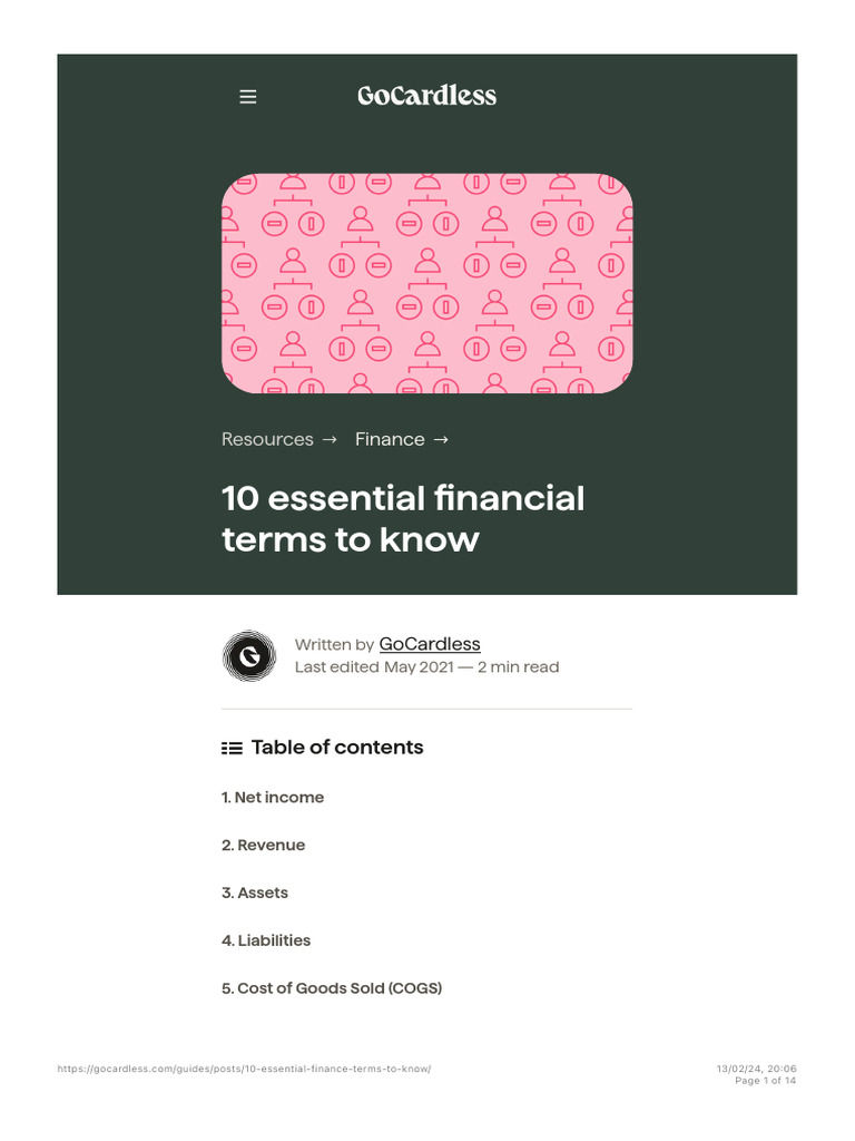 10 Essential Financial Terms | PDF | Gross Margin | Financial Services