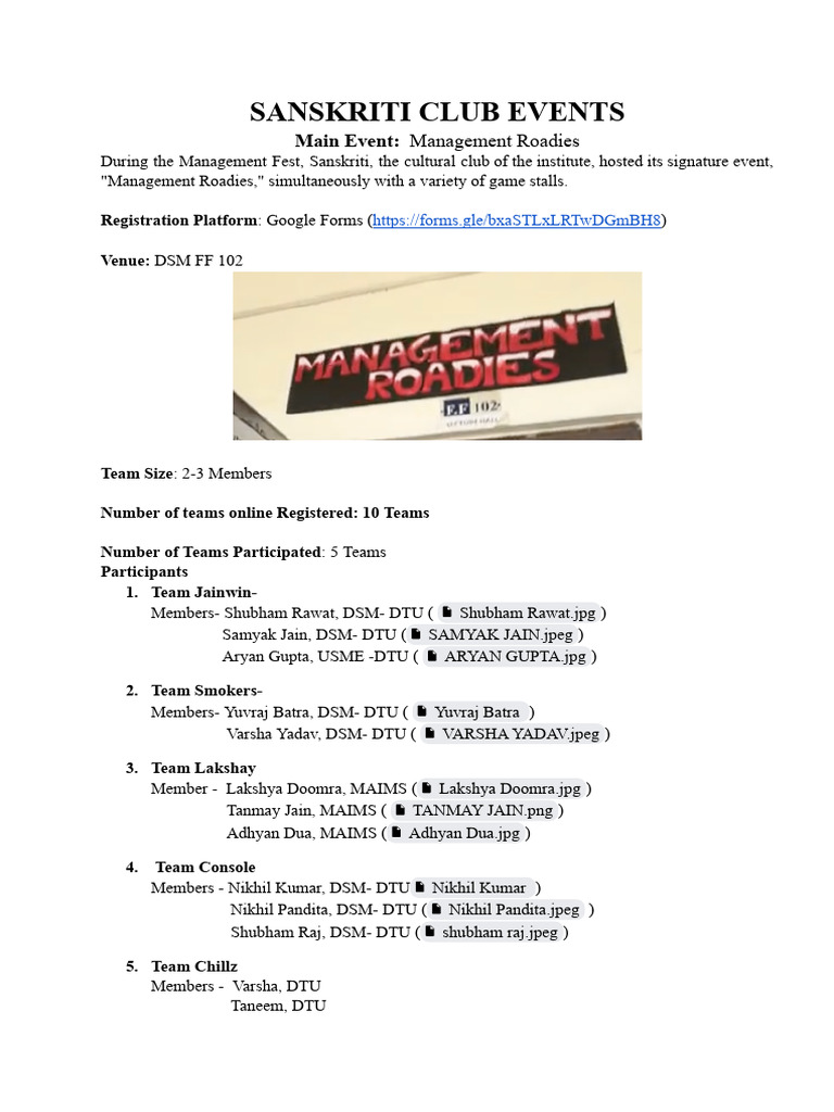 Management Fest Report | PDF | Business