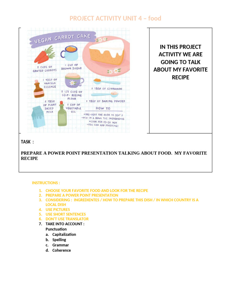 Pca. Project Activity - Unit 4-Level 1 | PDF