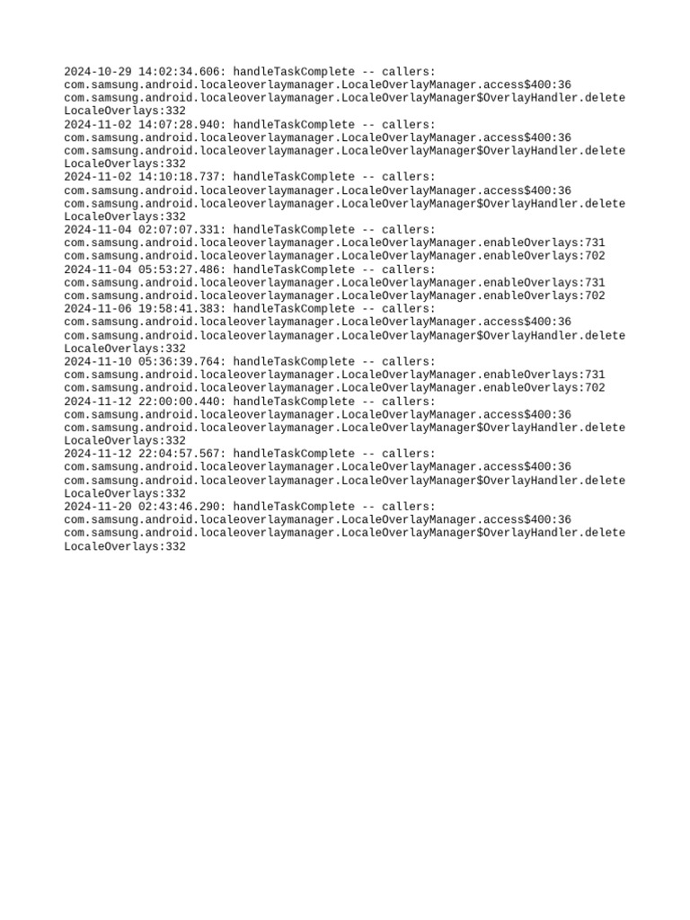 Samsung Locale Overlay Logs | PDF