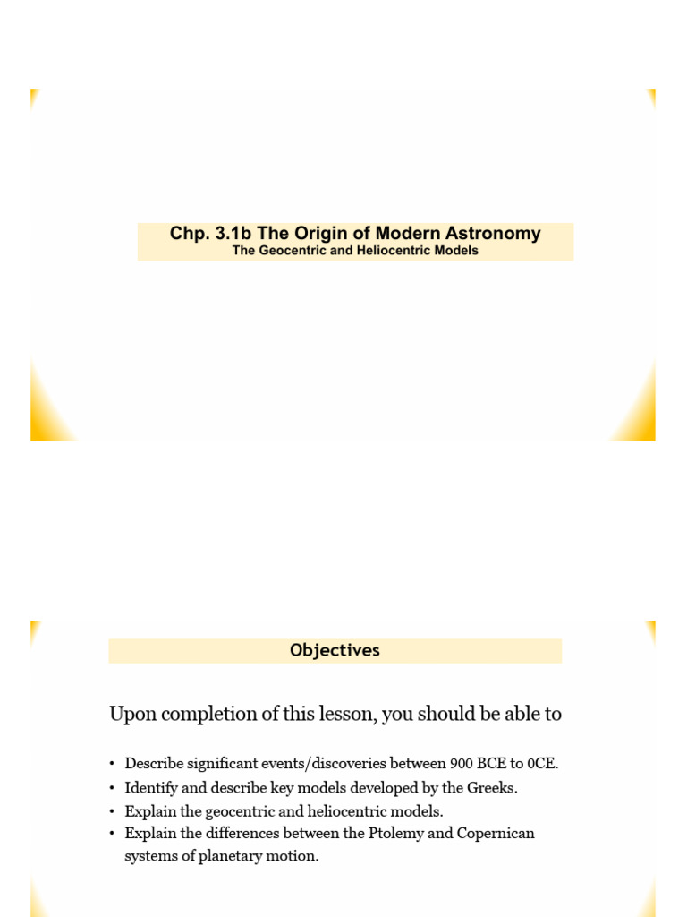 Week 4-Unit 2 - The Geocentric and Heliocentric Models | PDF ...