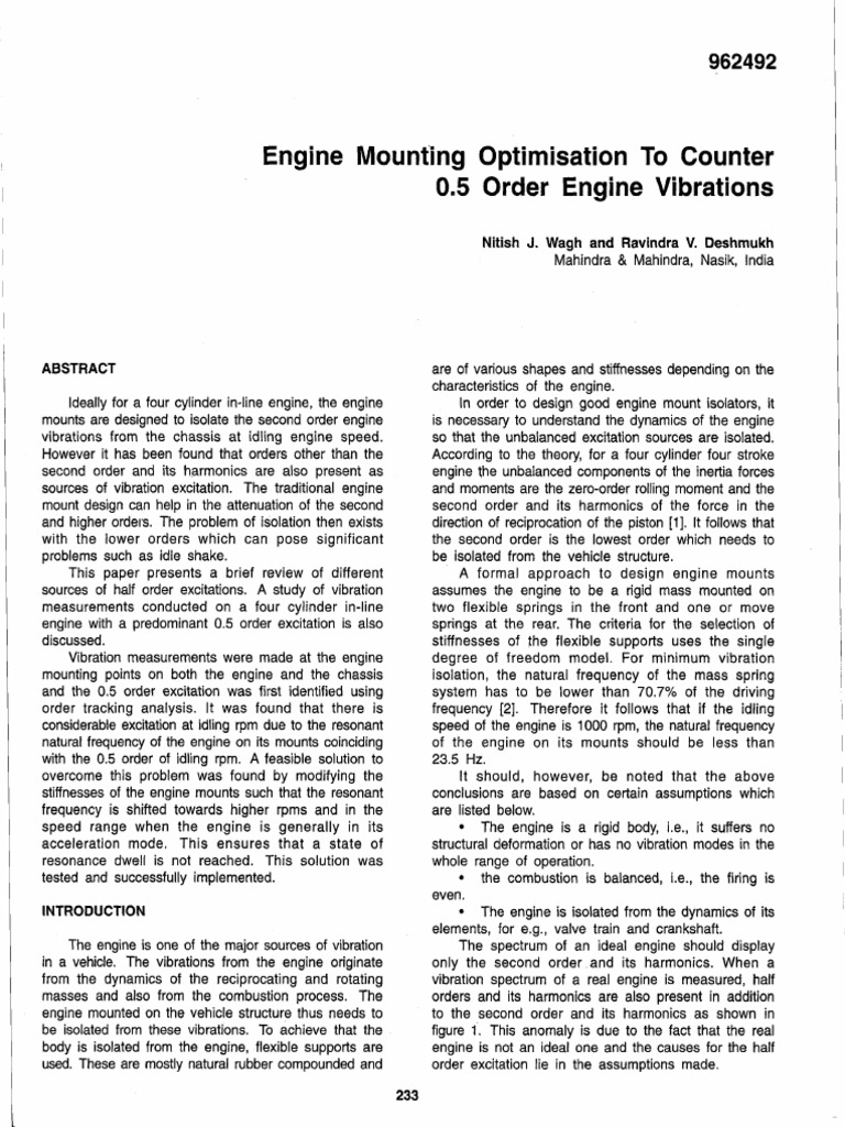 Engine Vibration Solutions | PDF | Engines | Resonance