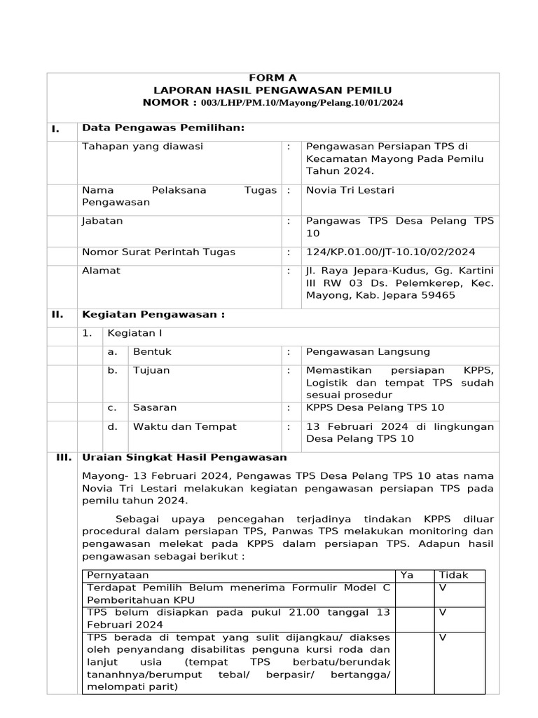 Ceklis Persiapan Ptps Oke | PDF