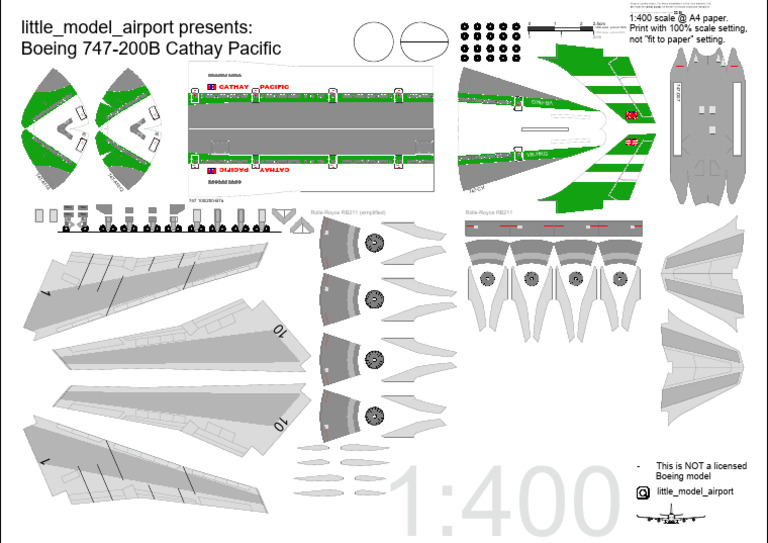 Boeing 747 Papercraft Model Guide | PDF | Aircraft | Aviation