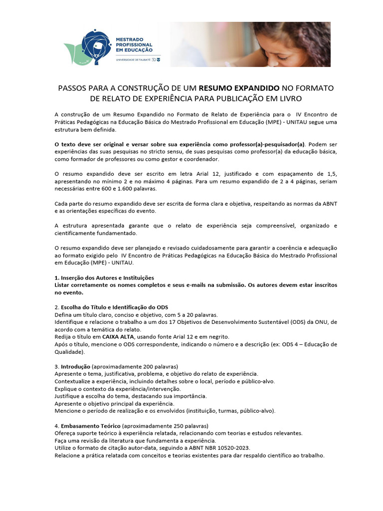 Resumo Extendido | PDF | Abstract (resumo) | Método científico