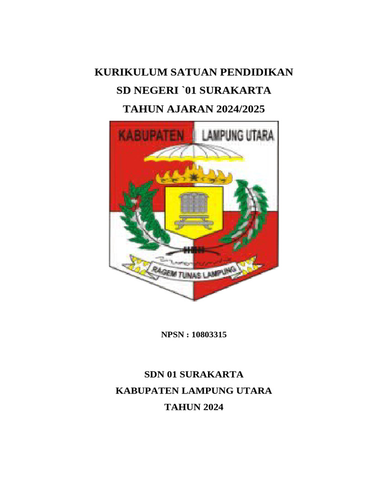 Kurikulum SD Negeri 01 Surakarta 2024/2025 | PDF