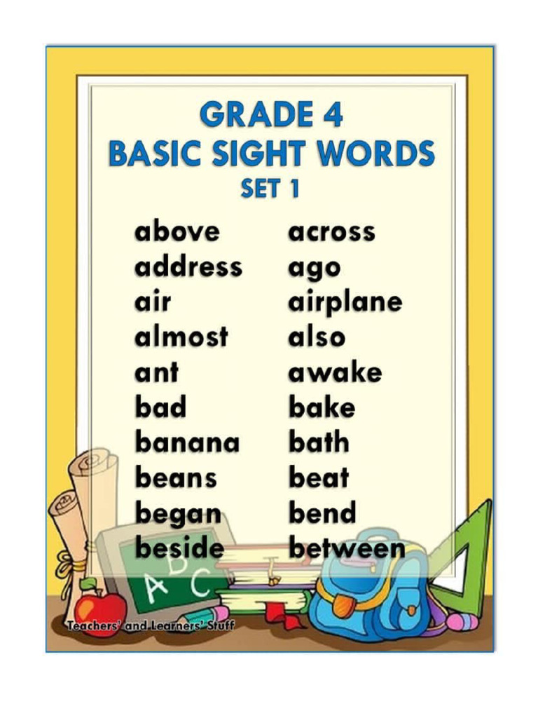 Basic Sight Words 4 | PDF
