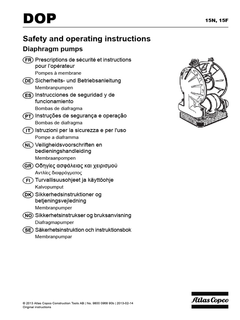 Safety and Operating Instruction DOP | PDF | Pump | Lubricant