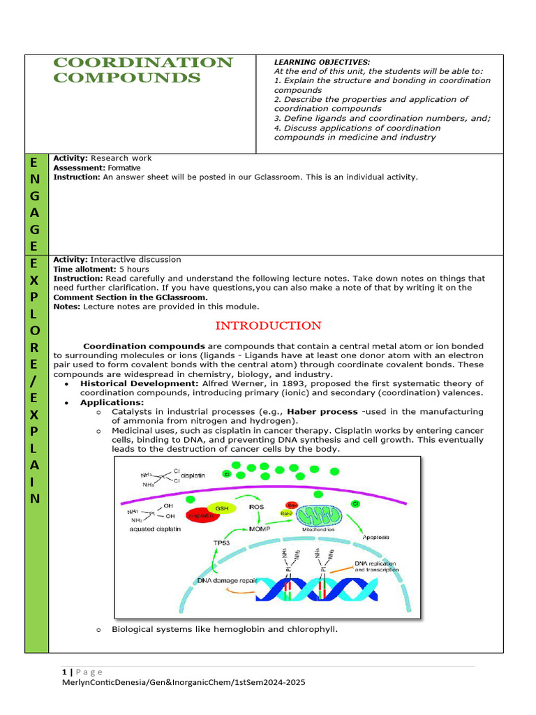 Coordination Compounds | PDF | Coordination Complex | Ligand