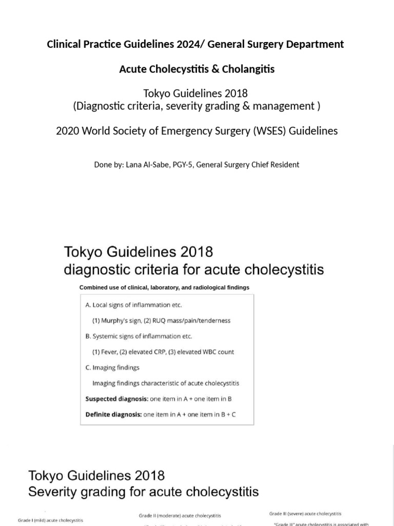 Acute Cholecystitis & Cholangitis: 2024 Clinical Guidelines For ...