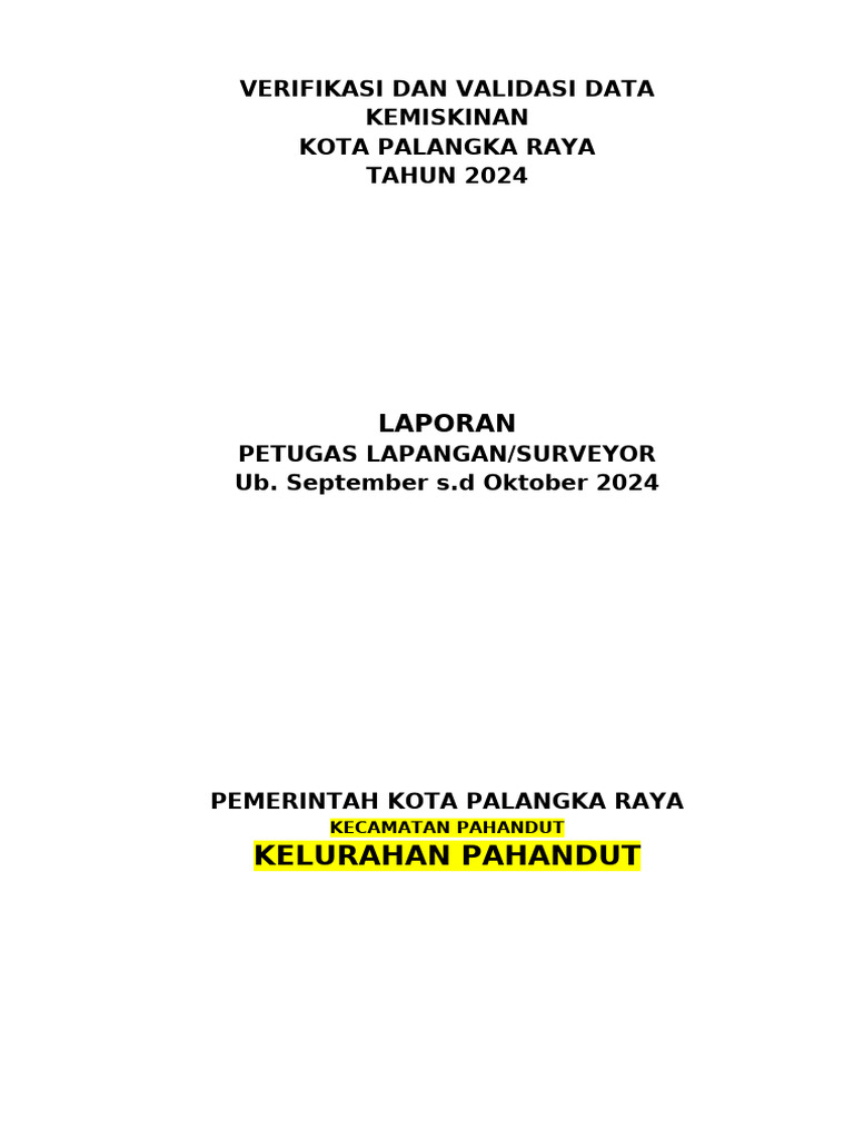 Laporan Verval Surveyor | PDF