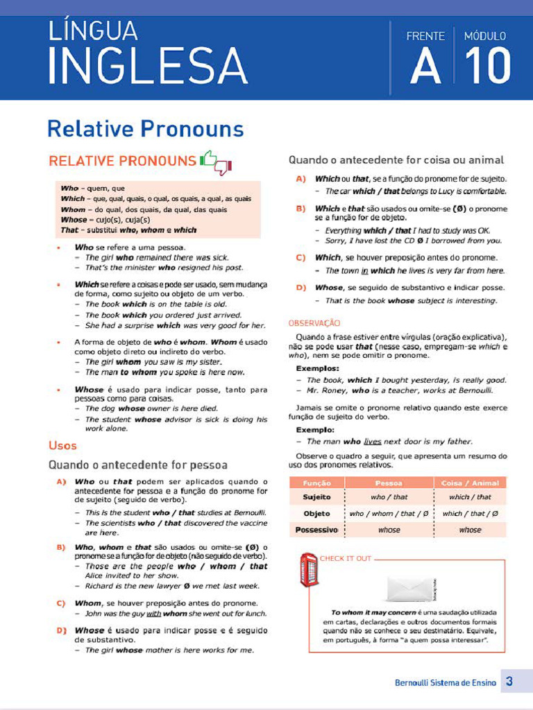 A010 Relative Pronouns | PDF