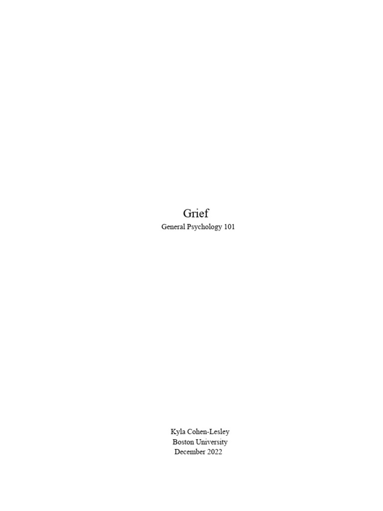 Psych Research Paper - Grief | PDF | Grief | Feeling