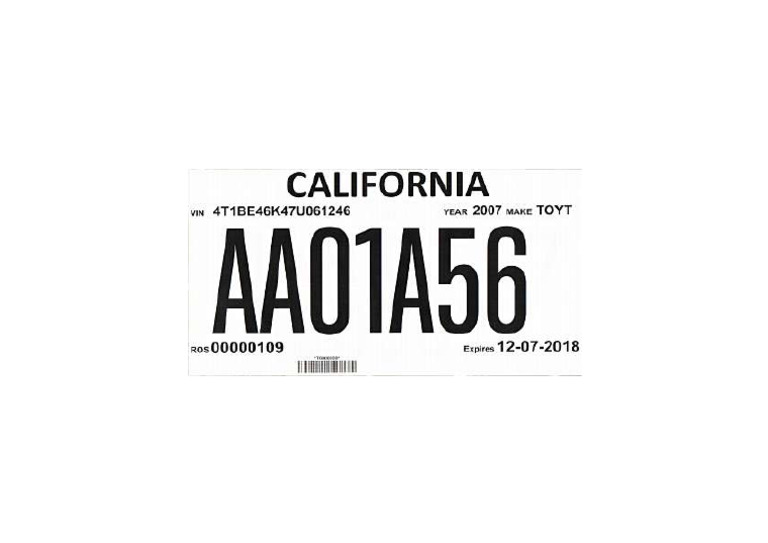 Plate Licence | PDF
