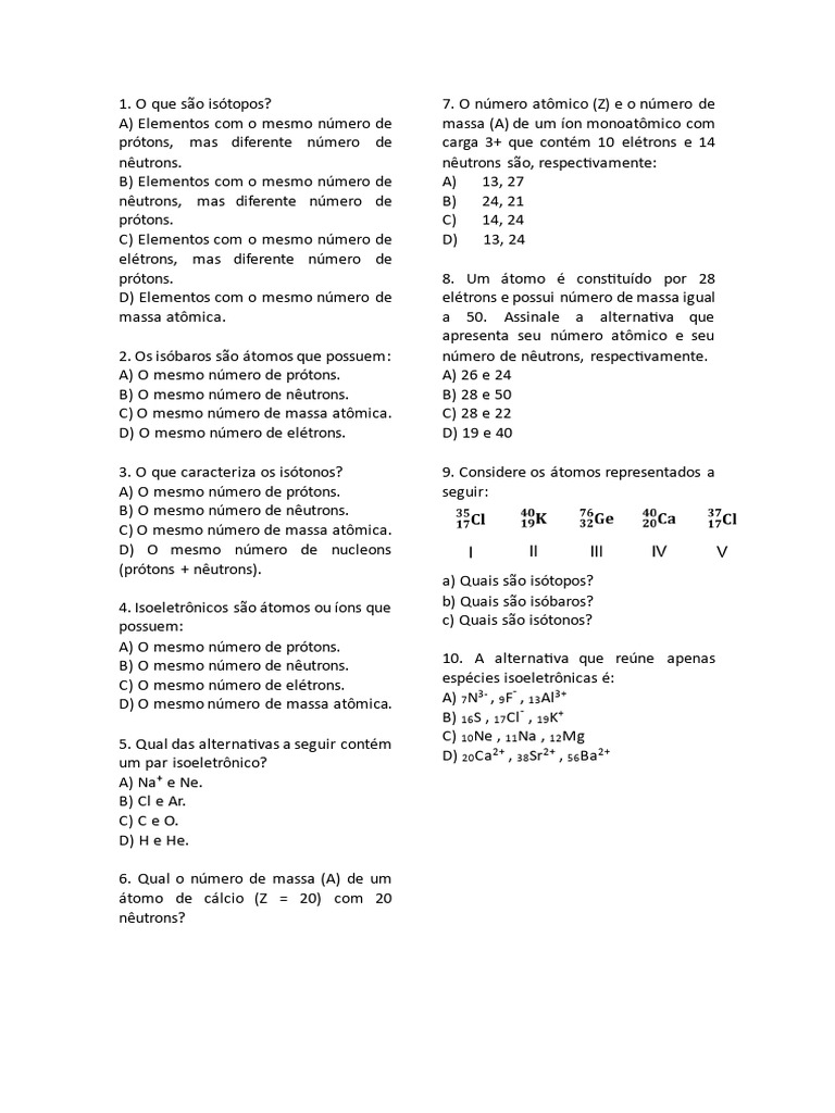 Exer de Revisão 1º Ano | PDF