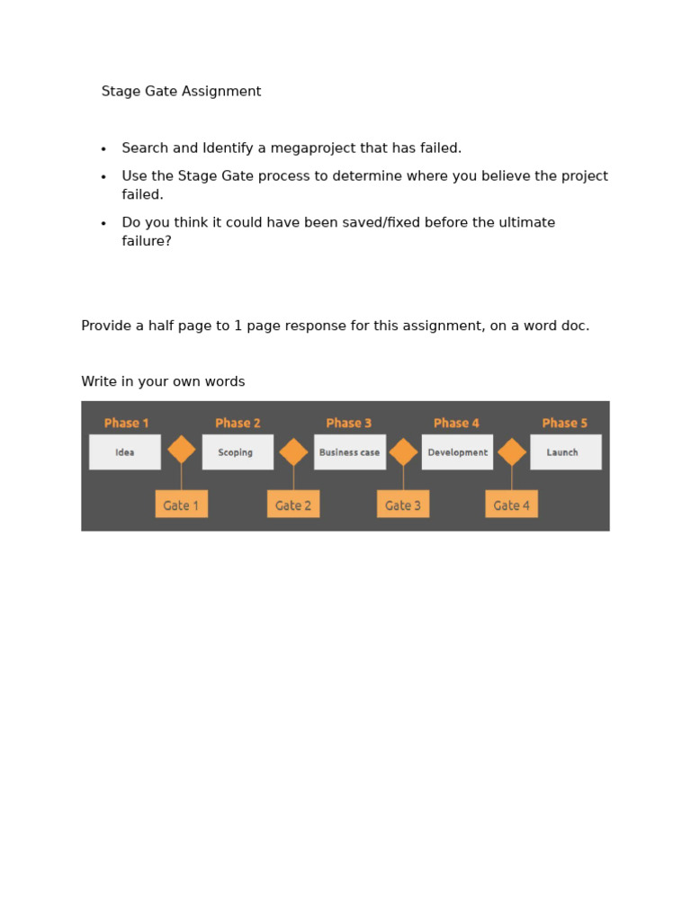 Stage Gate Assignment | PDF