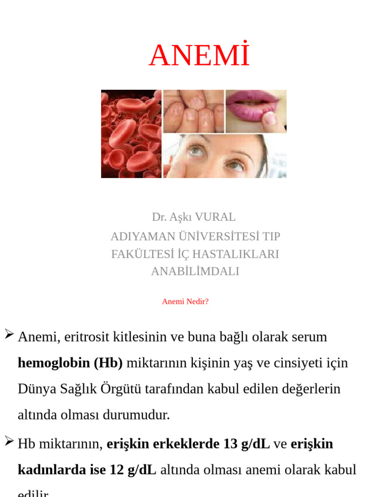 ANEMİ Diş Hekimliği | PDF