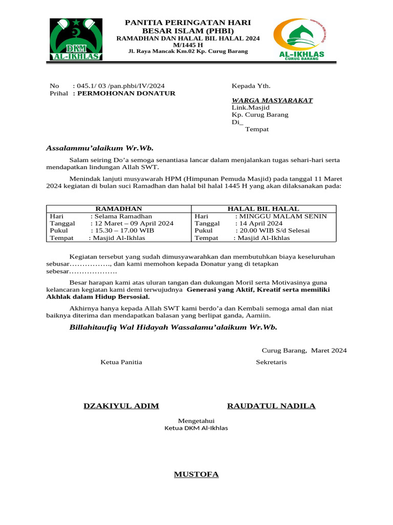 Edaran Ramadhan 2024 | PDF